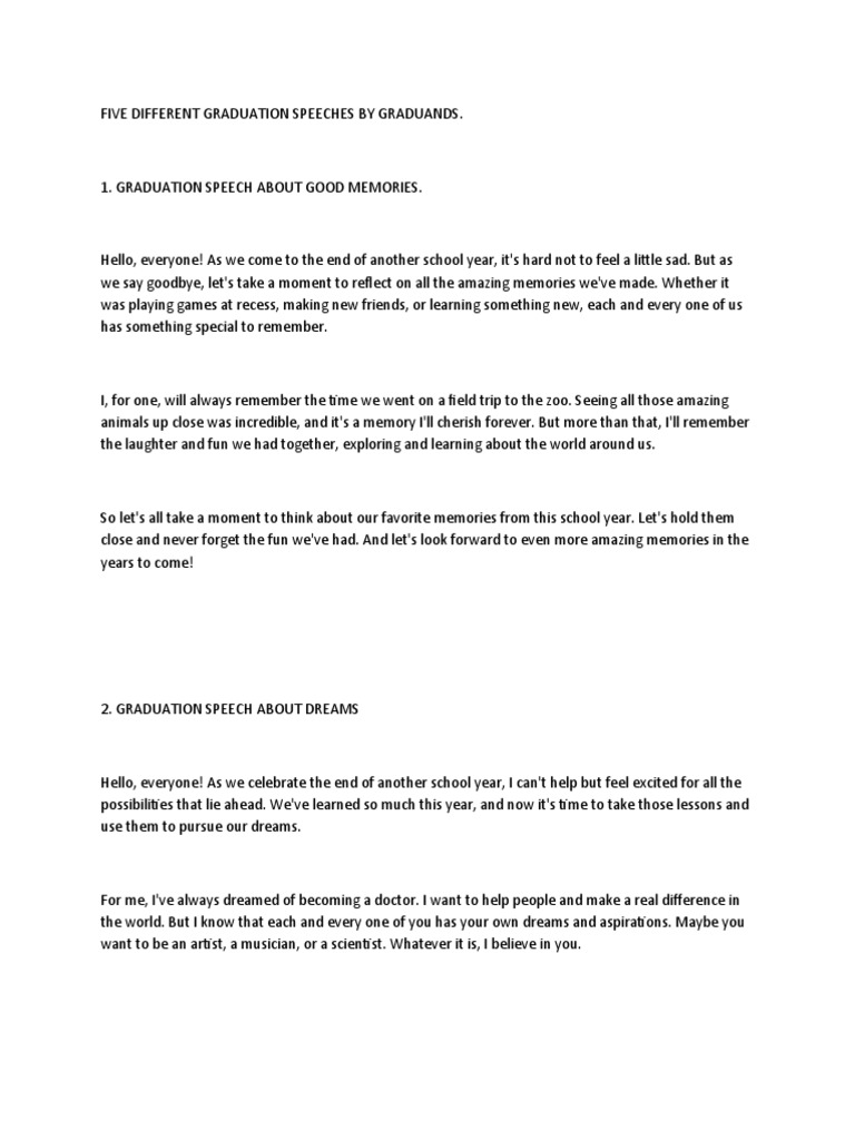 Graduation Speeches | PDF