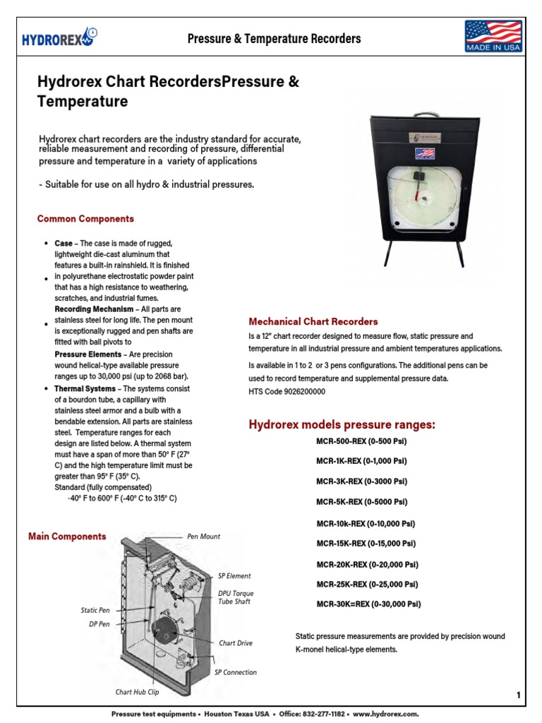Hydrorex Mechanical Chart Recorders | PDF
