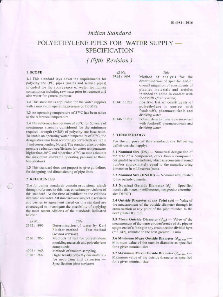 Is 4984 2016 | PDF