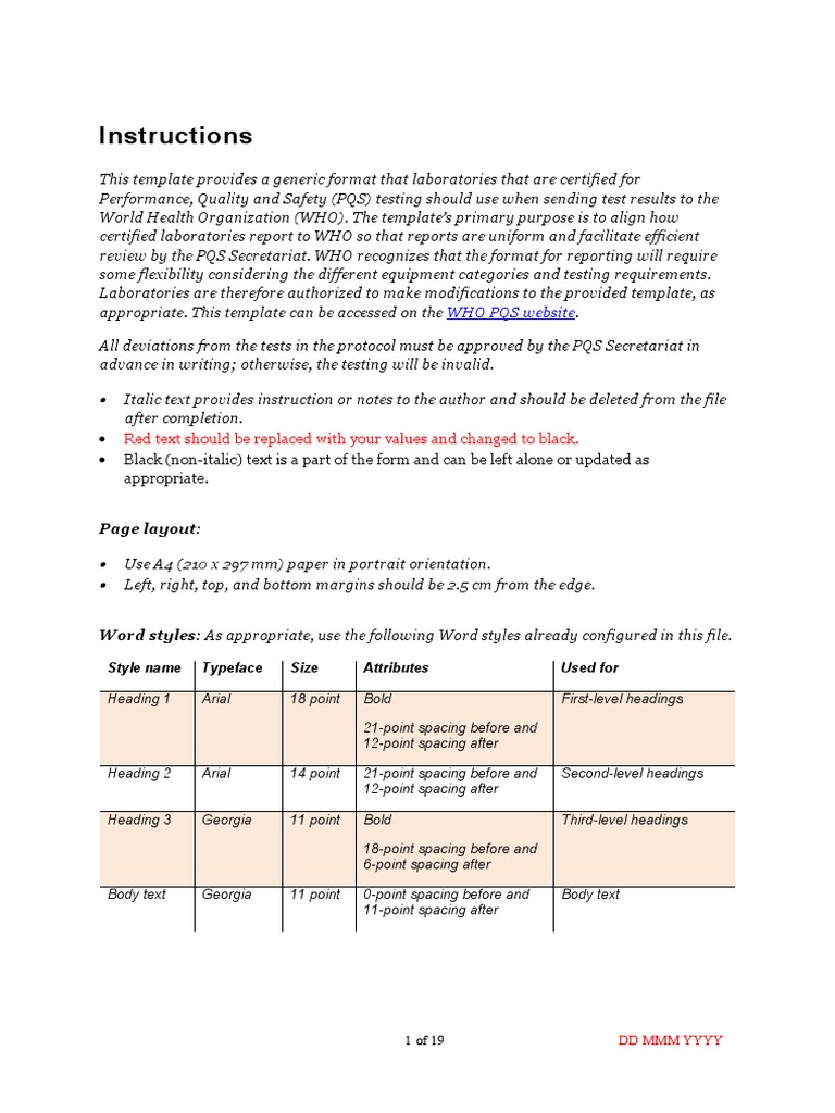 PQS Lab Report Template | PDF | Citation | Calibration