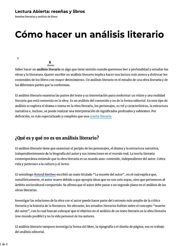 L0-Como Hacer Una Análisis Literario | PDF