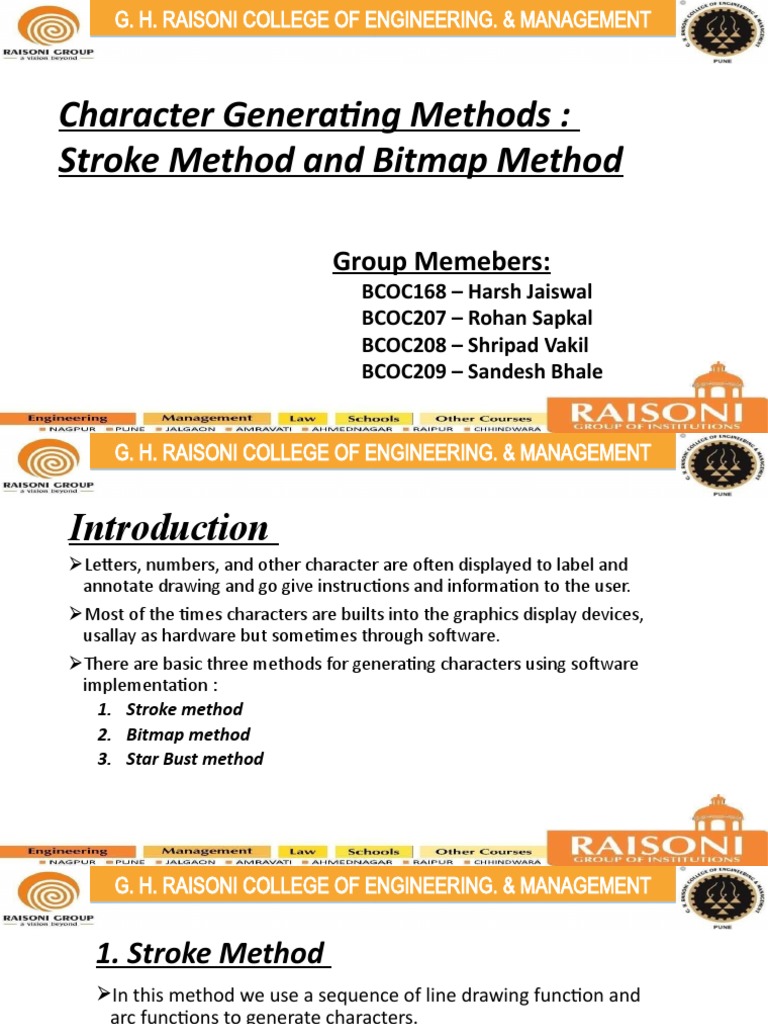 Character Generation Methods - Presentation | PDF