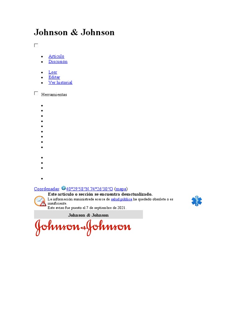 Johnson & Johnson | PDF | Johnson y Johnson | Medicina