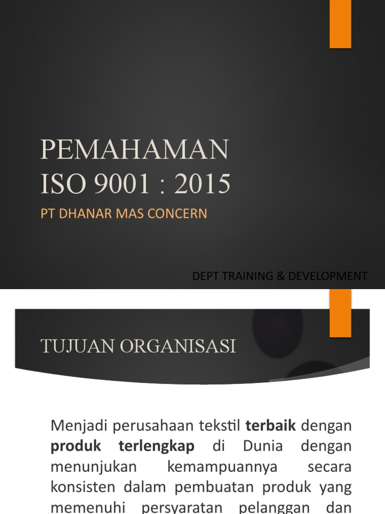 Penerapan ISO 9001 di PT Dhanar Mas | PDF | Karier & Perkembangan | Bisnis