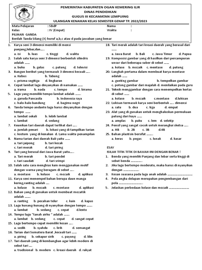 Soal Ukk Semester Genap TP 2022 2023 | PDF