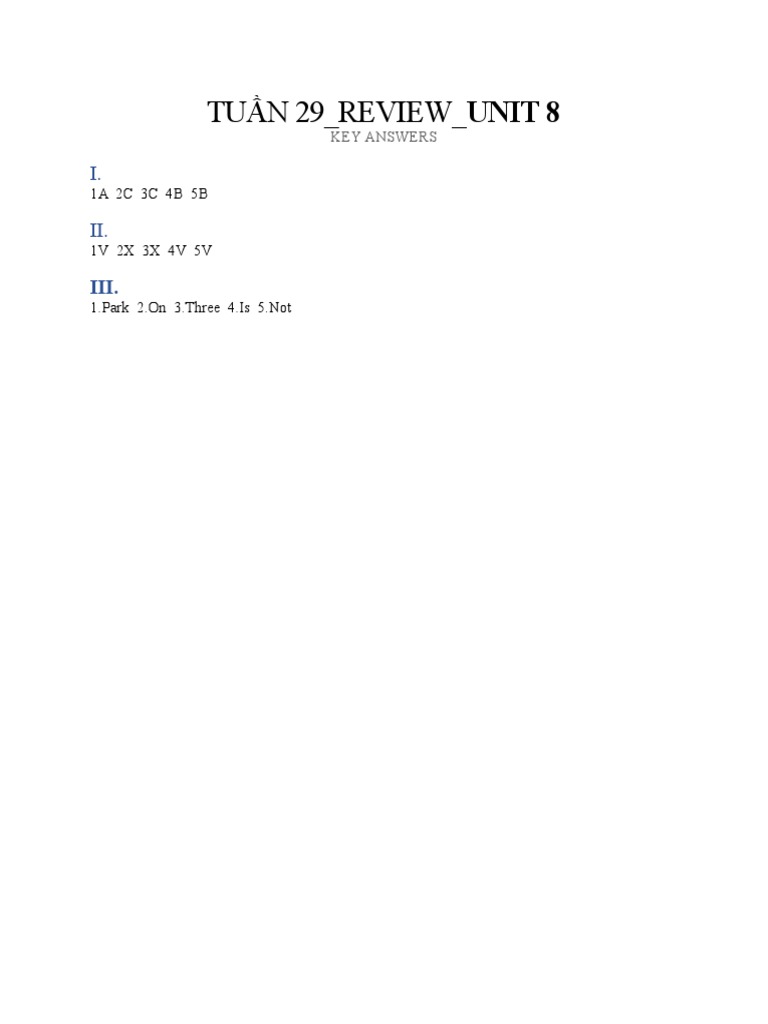 Unit 8 (2) Answer Test | PDF Unit 8 (2) Answer Test | PDF