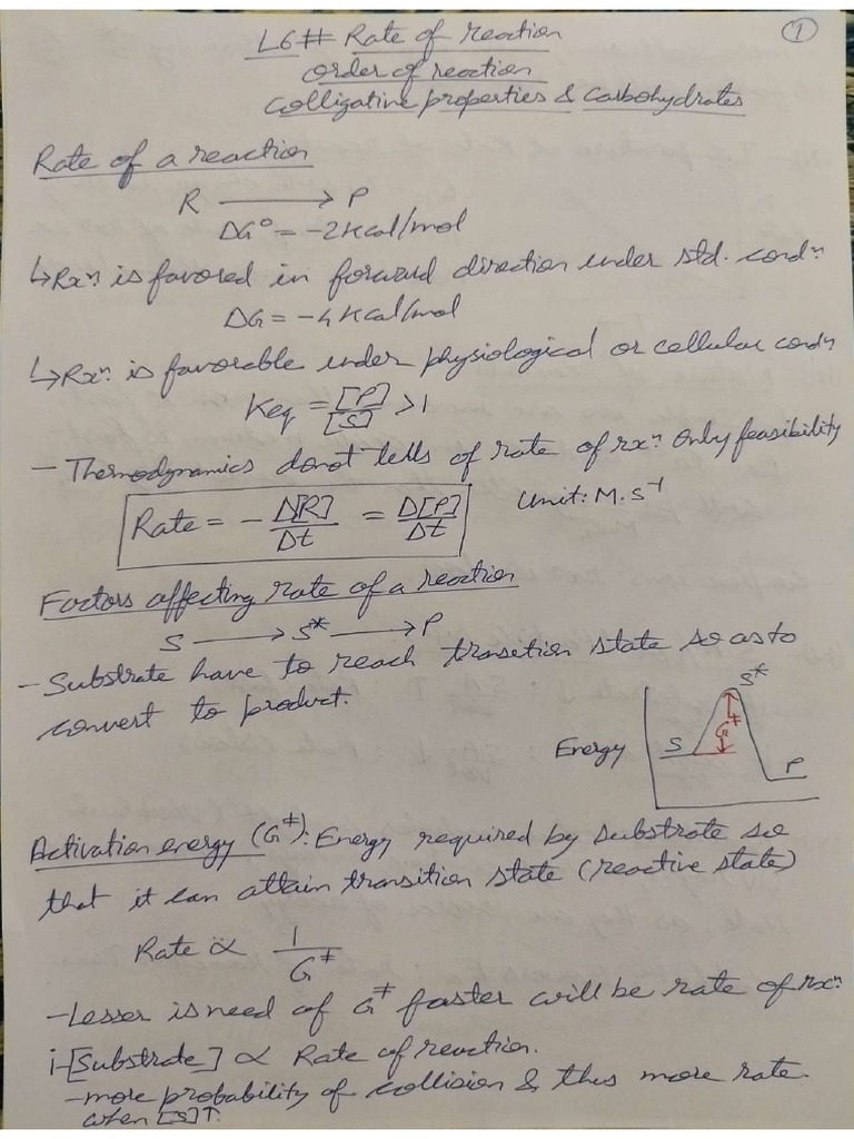 L6 - ReactionKinetics ColligativeProperties Monosaccharides - 26 Oct 22 ...