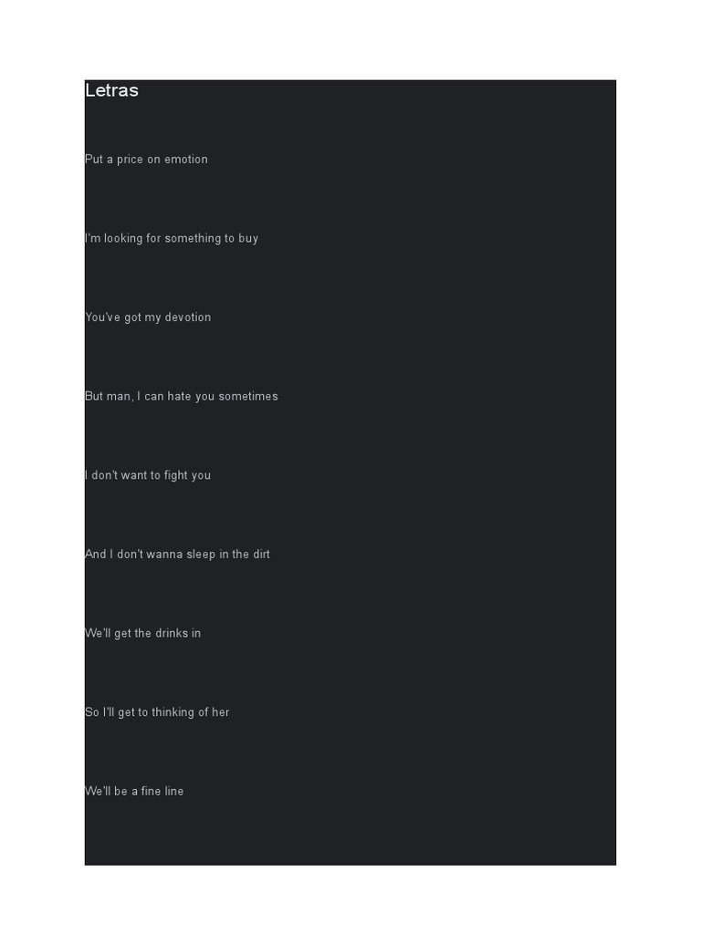 Fine Line Letra - Hs | PDF