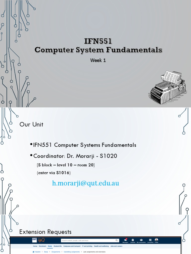 IFN551 wk01 Tutorial Slides Students | PDF | Random Access Memory | Computer Data Storage
