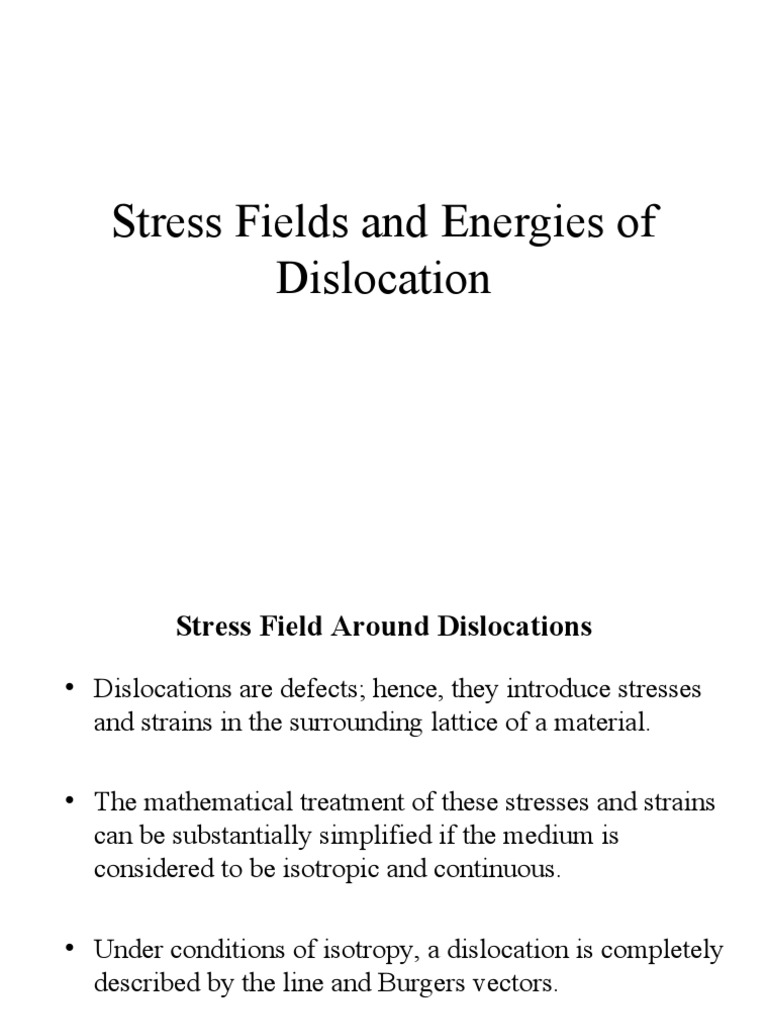 Stress Fields and Energies of Dislocation | PDF | Dislocation | Stress (Mechanics)