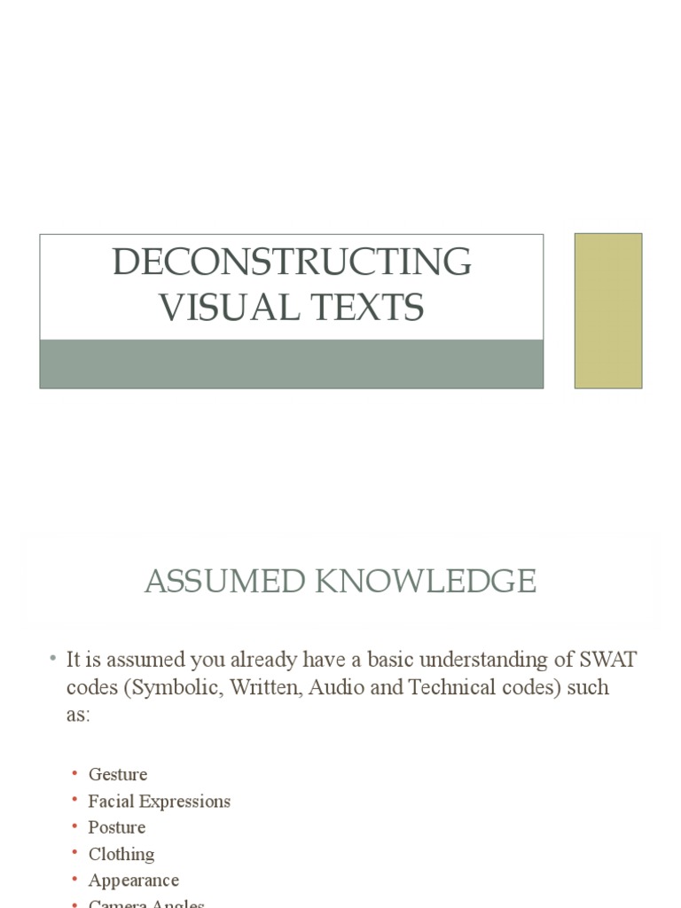 Deconstructing Visual Texts | PDF