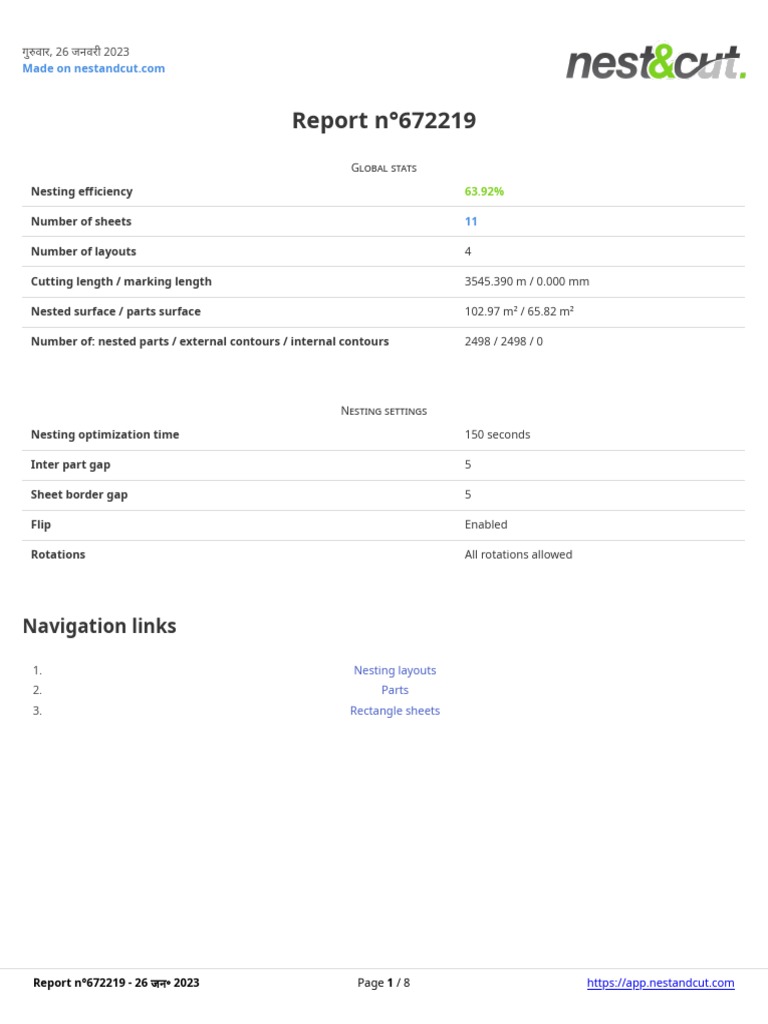 Rings Cutting Report | PDF