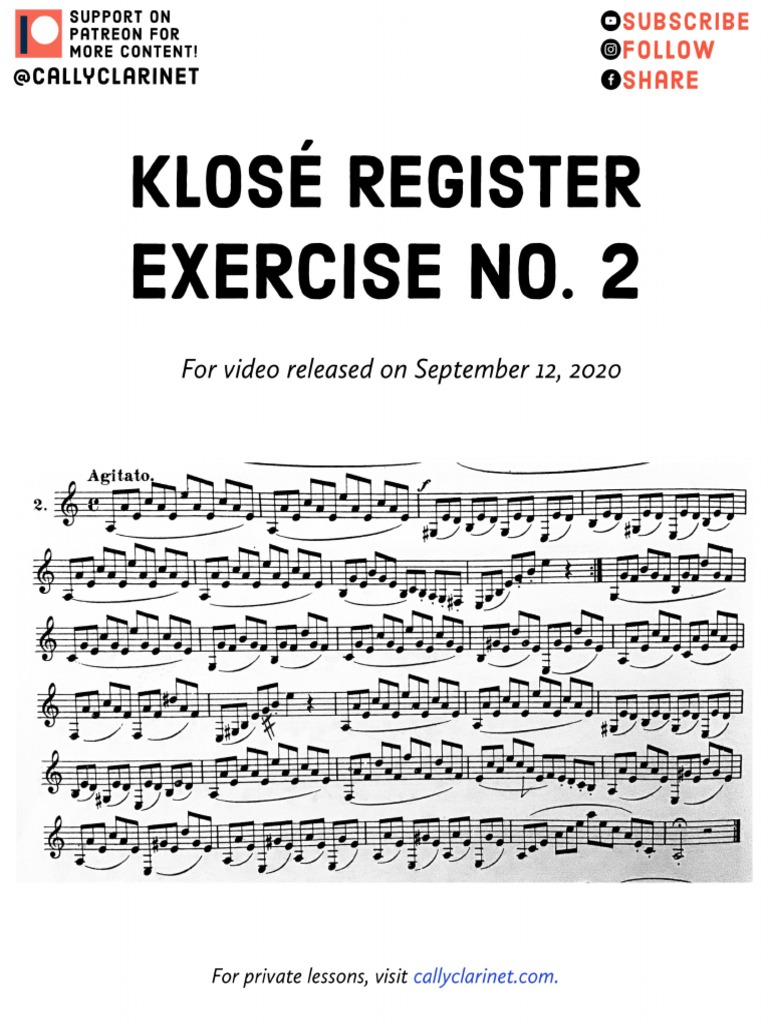 Klose Register Exercise No. 2 | PDF