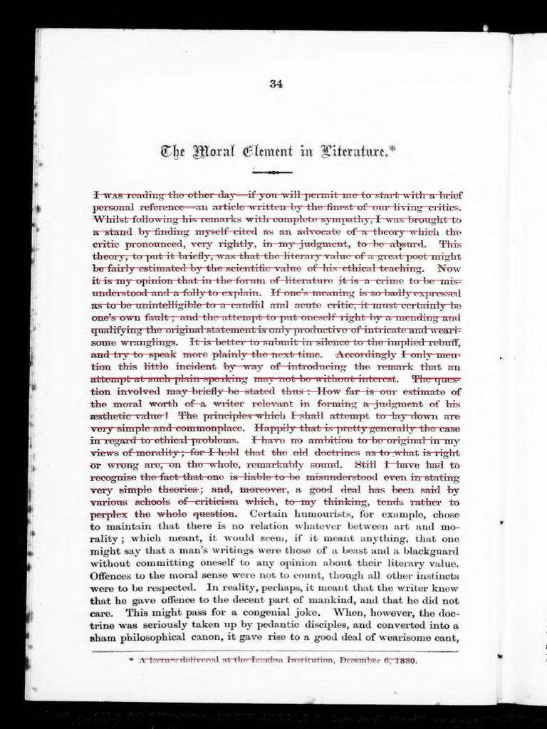 Stephen - The Moral Element in Literature | PDF