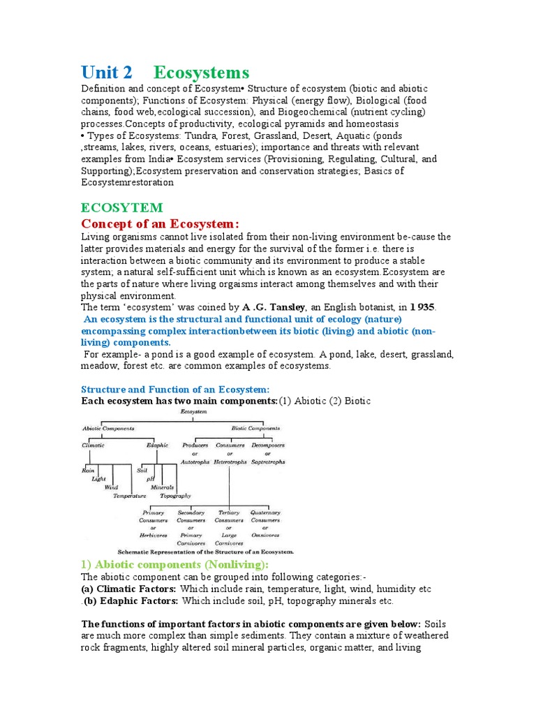 Unit 2 Ecosystems | PDF