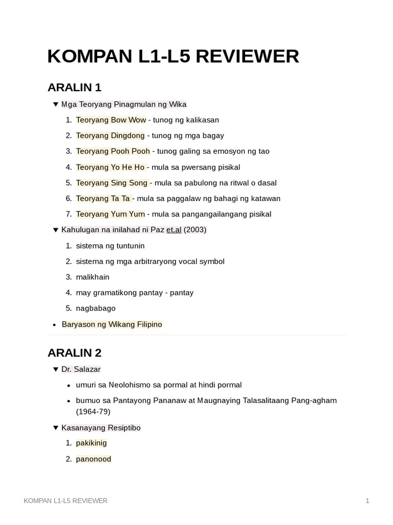 Kompan L1-L5 Reviewer | PDF