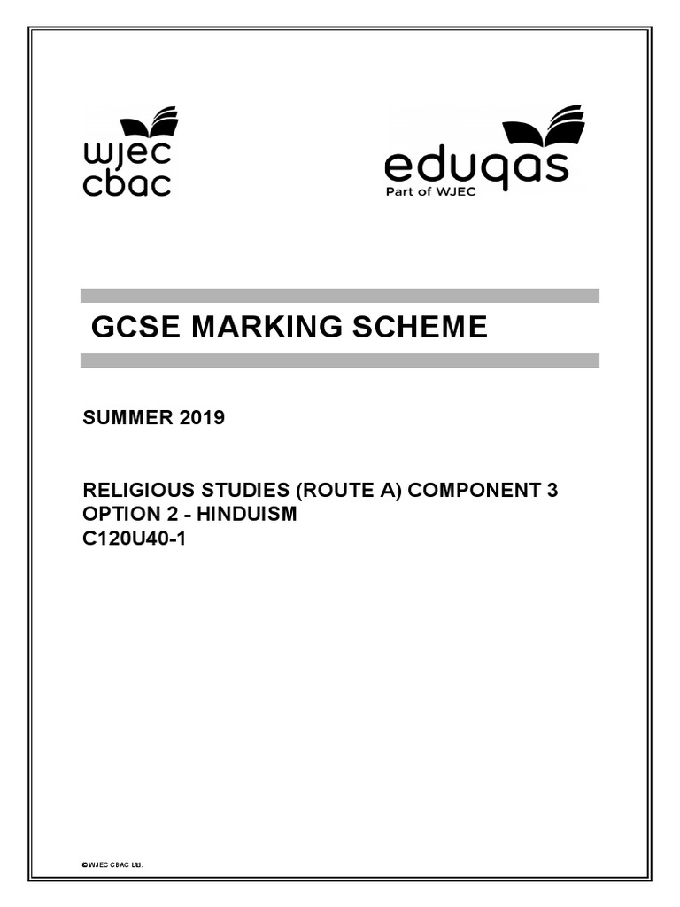 s19-C120U40-1 EDUQAS GCSE RS Route A Comp 3 Option 2 MS S19 | PDF