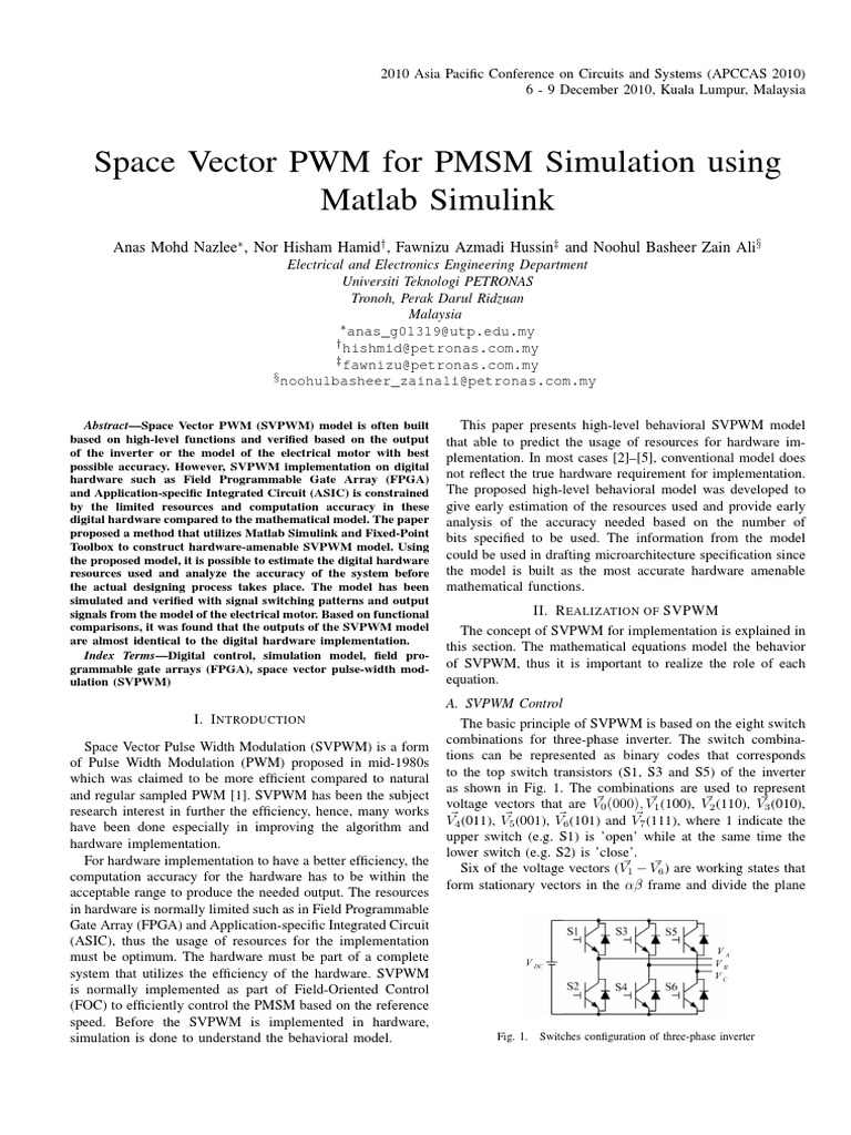 Space_Vector_PWM_for_PMSM_simulation_usi | PDF | Power Inverter ...