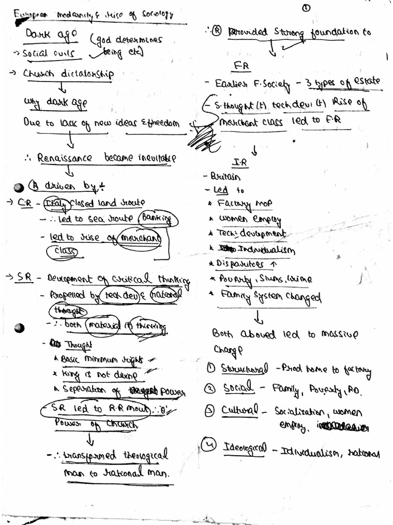 Sociology Notes - Marx Historical Materialism | PDF