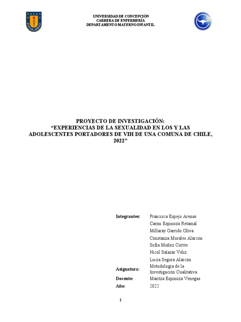 Proyecto de Investigación - Grupo Tulipan | PDF | VIH / SIDA | VIH