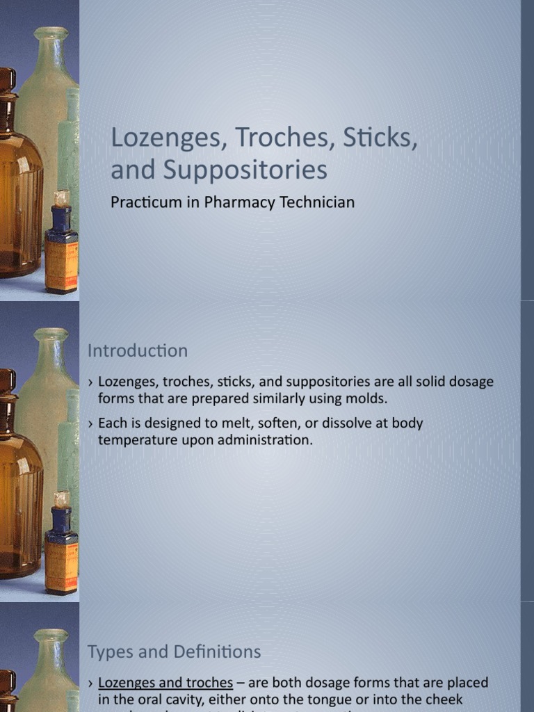 Lozenges_Troches_Sticks_and_Suppositories | PDF | Melting Point ...