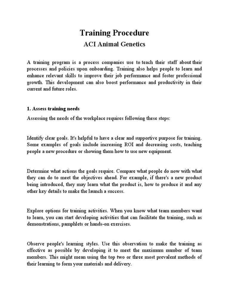 Training Procedure | PDF