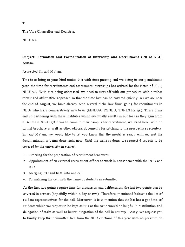 List of Student Representatives For Both ICC and RCC | PDF