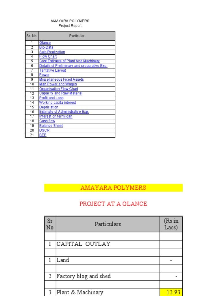 Project Report On Polymers | PDF | Debt | Depreciation