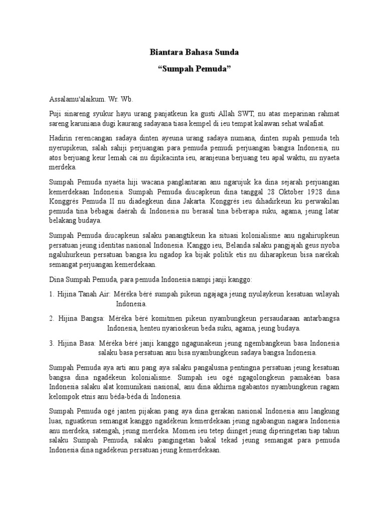 Biantara Bahasa Sunda | PDF