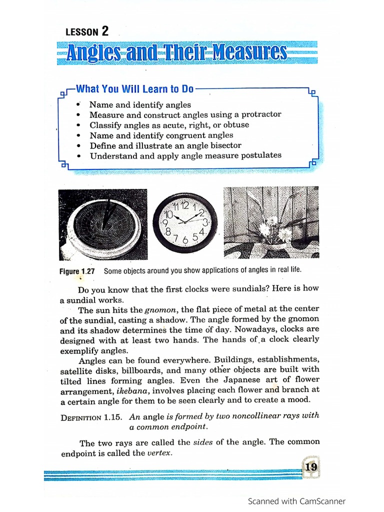 Lesson 2. Angles and Their Measures | PDF