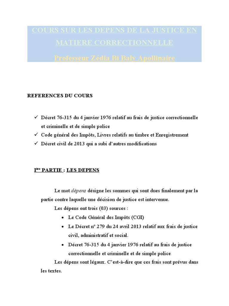 Comprendre les dépens en justice | PDF | Finance et gestion monétaire