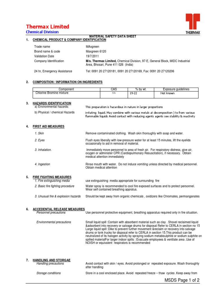 Maxgreen_6120 MSDS | PDF