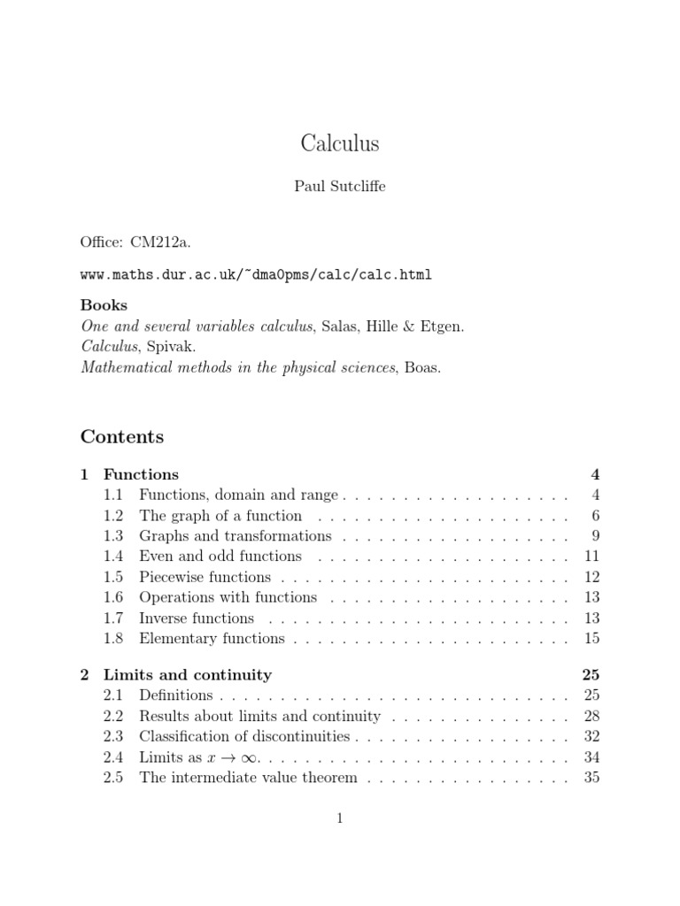 Calculus Notes | PDF