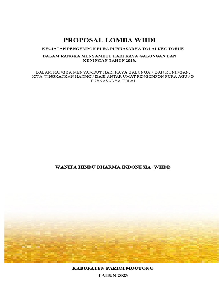 PROPOSAL LOMBA WHDI.... 22, , Cac | PDF
