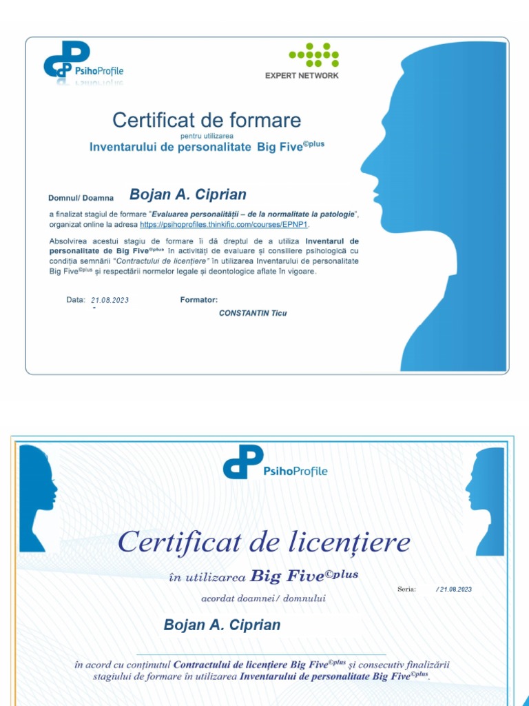 Bojan Ciprian Certificate TOATE | PDF