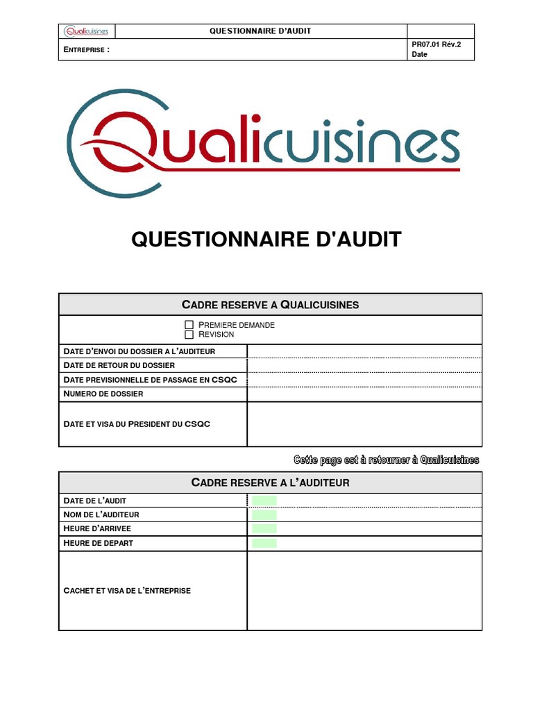 Questionnaire Audit | PDF