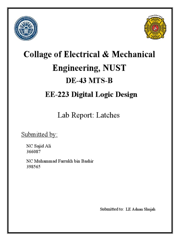 Lab Report Latches | PDF | Logic Gate | Computer Engineering