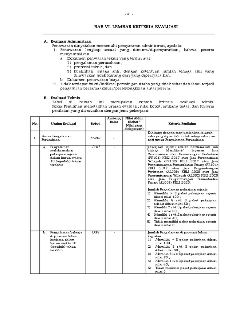 Kriteria Evaluasi | PDF