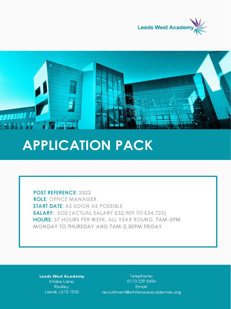 Application Pack Application Pack: Post Reference: Role: Start Date ...