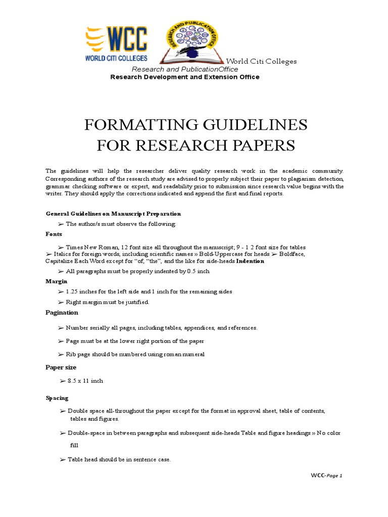 Research Paper Formatting Guide | PDF | Citation | Methodology