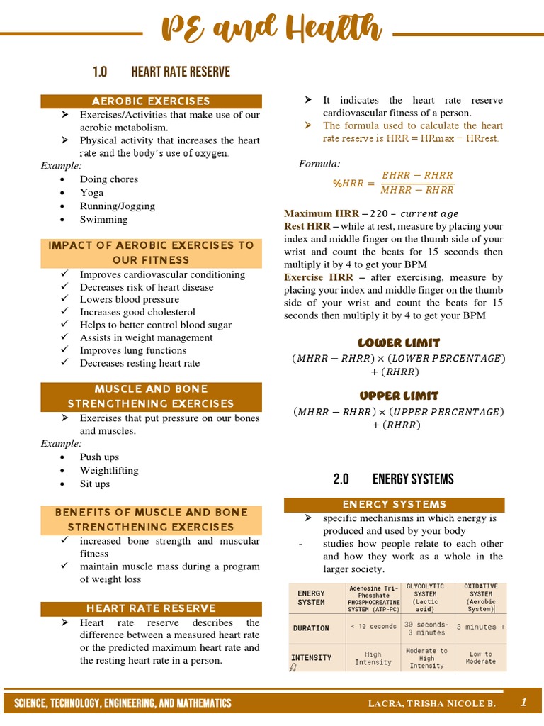 High School PE and Health Overview | PDF | Physical Fitness | Aerobic ...