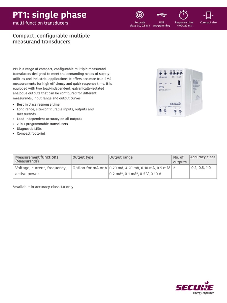 PT1 Multi Function Transducer | PDF
