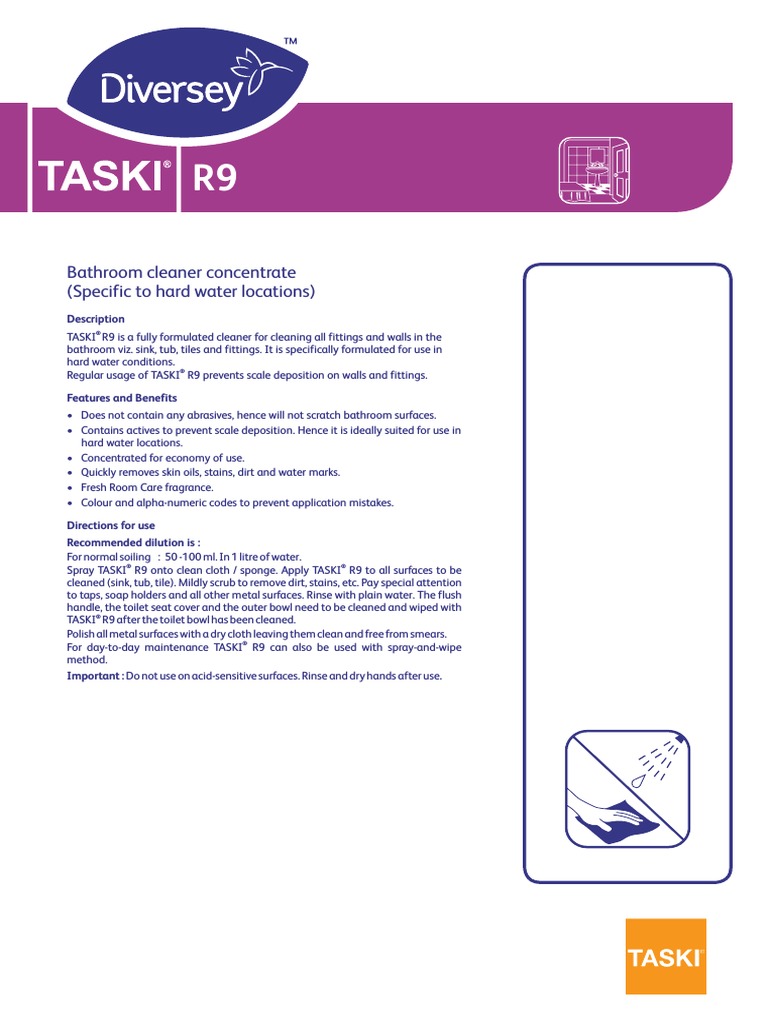 Taski r9 Bathroom Cleaner Concentrate | PDF
