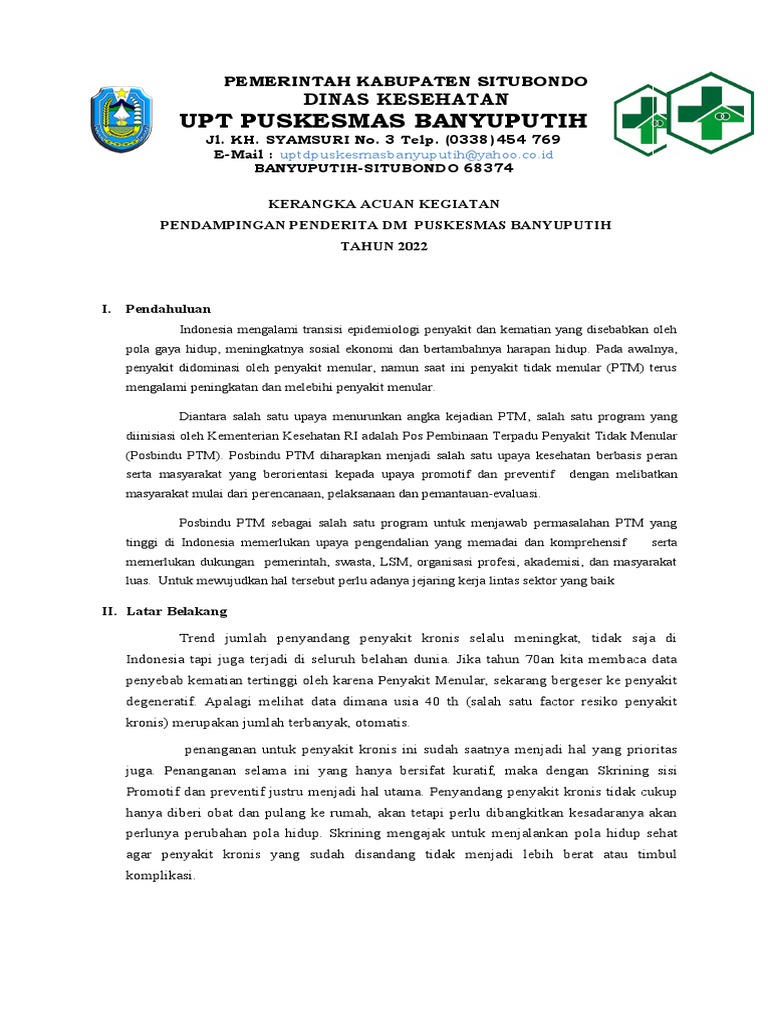 KAK Pendampingan DM | PDF