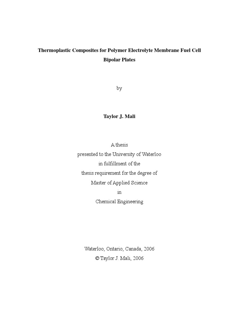 UW Thesis Mali 2007 | PDF | Fuel Cell | Solid Oxide Fuel Cell