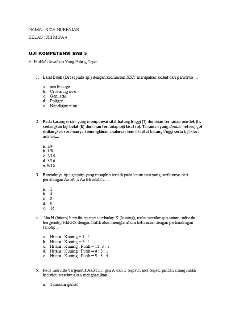 Soal Bio | PDF | Seni & Disiplin Bahasa
