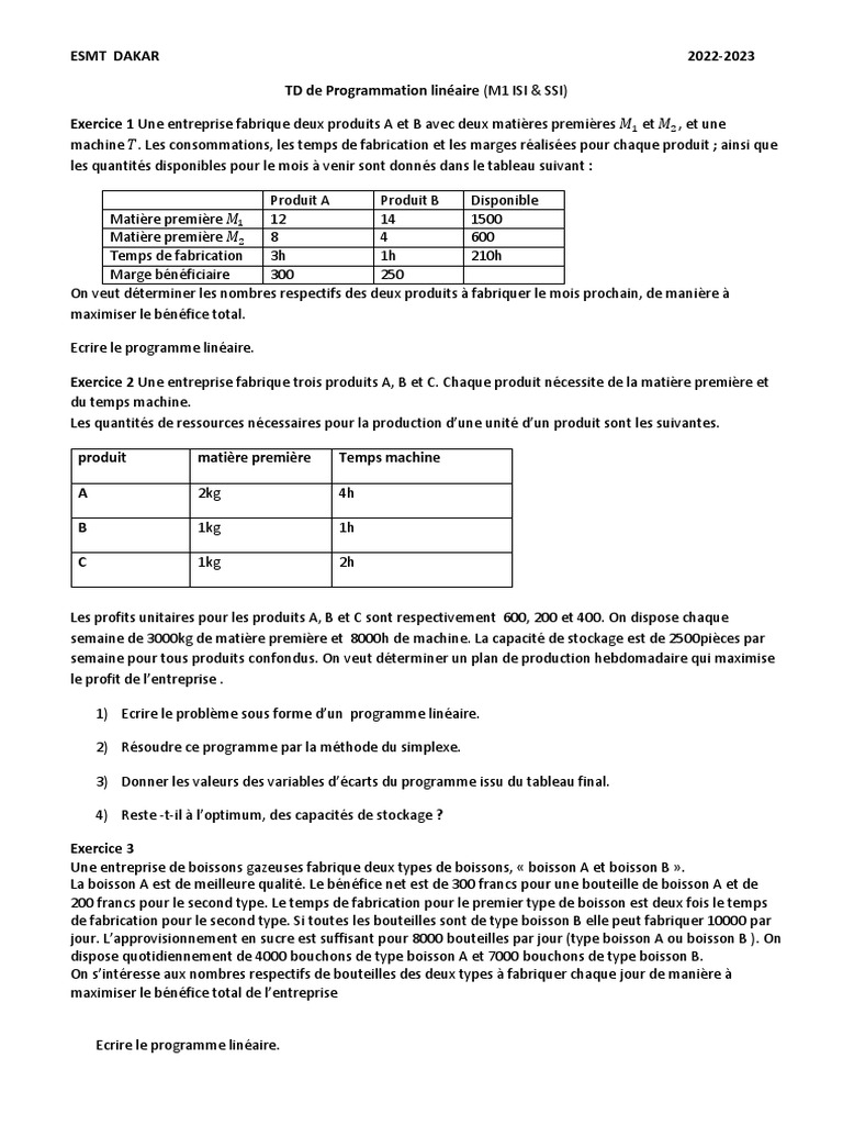 Optimisation de la Production Industrielle | PDF | Ordinateurs ...