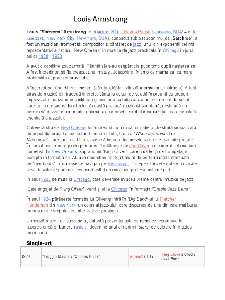 Louis Armstrong | PDF