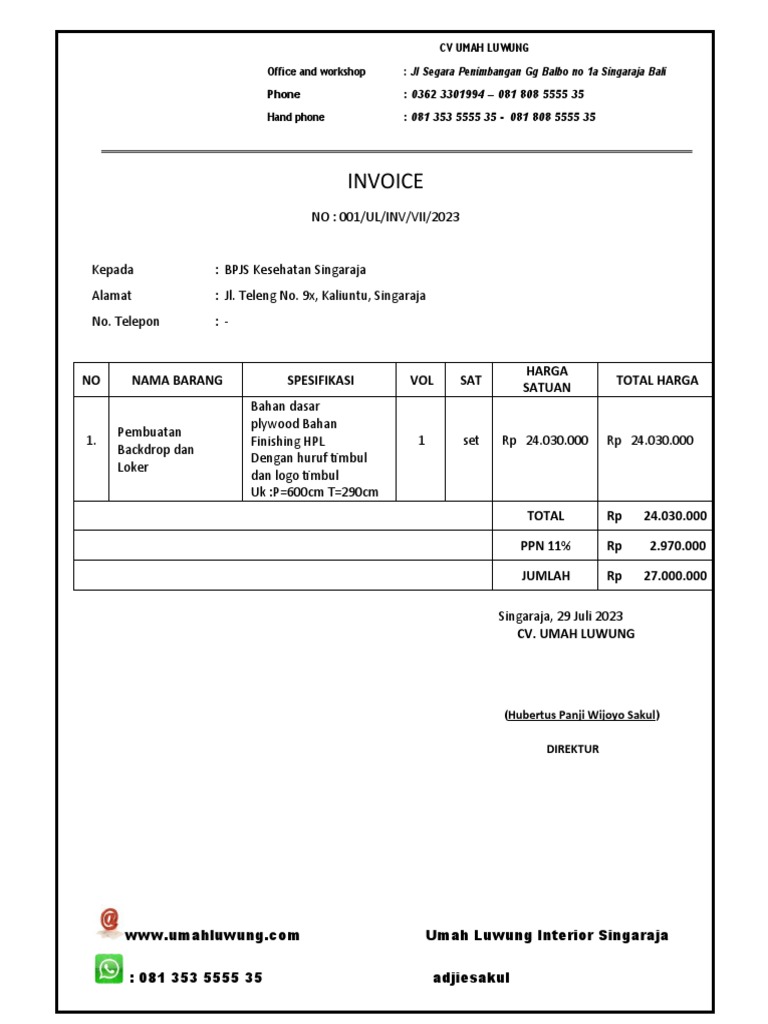 Invoice BPJS Kesehatan | PDF