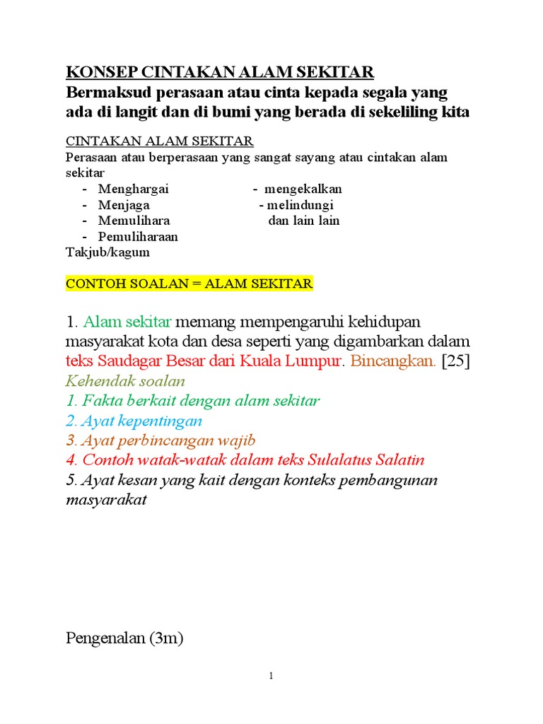 Cinta dan Pemuliharaan Alam Sekitar | PDF